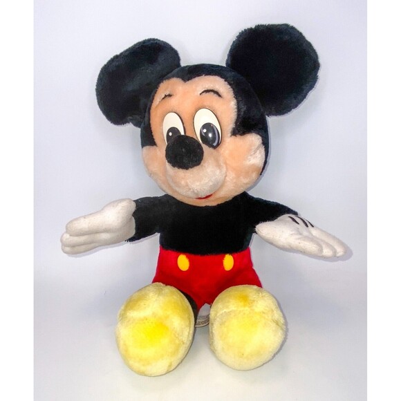 Disney | Toys | Vintage 8s Mickey Mouse 5 Plush Doll Disneyland Walt ...